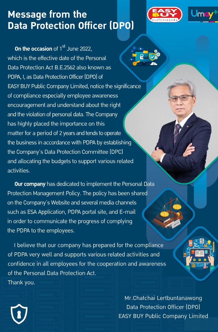 Compliance Message from Executive | EASY BUY Public Company Limited